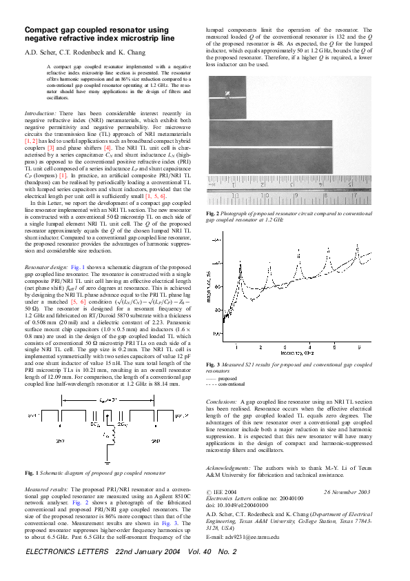 (PDF) Compact gap coupled resonator using negative refractive index ...
