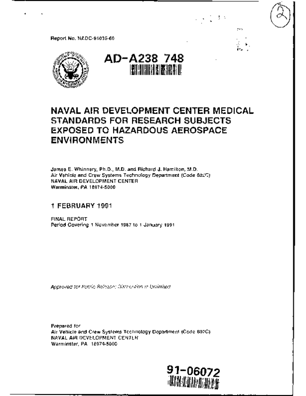 (PDF) Naval Air Development Center Medical Standards for Research ...