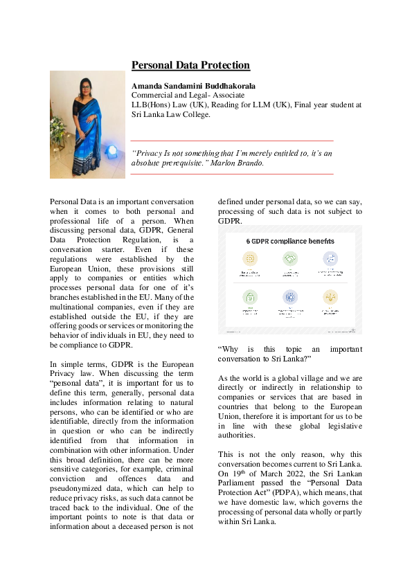 (PDF) Personal Data Protection