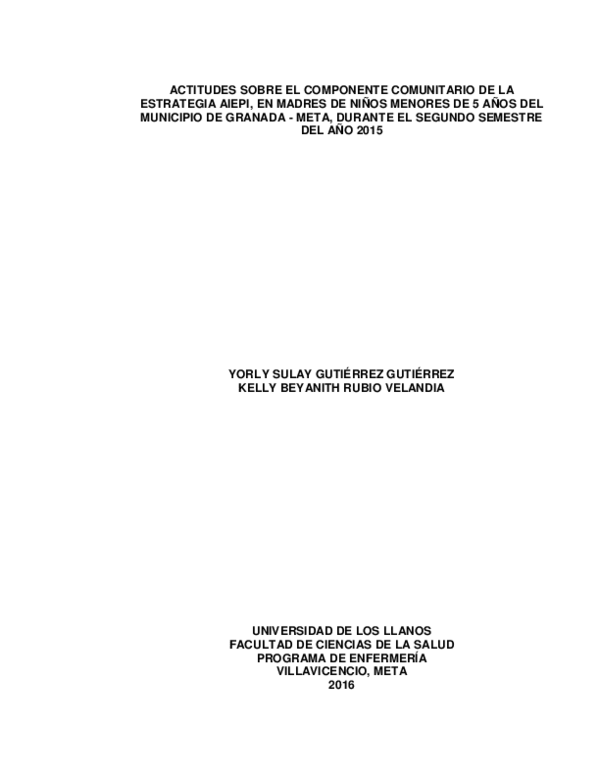 (PDF) Actitudes sobre el Componente Comunitario de la Estrategia AIEPI ...
