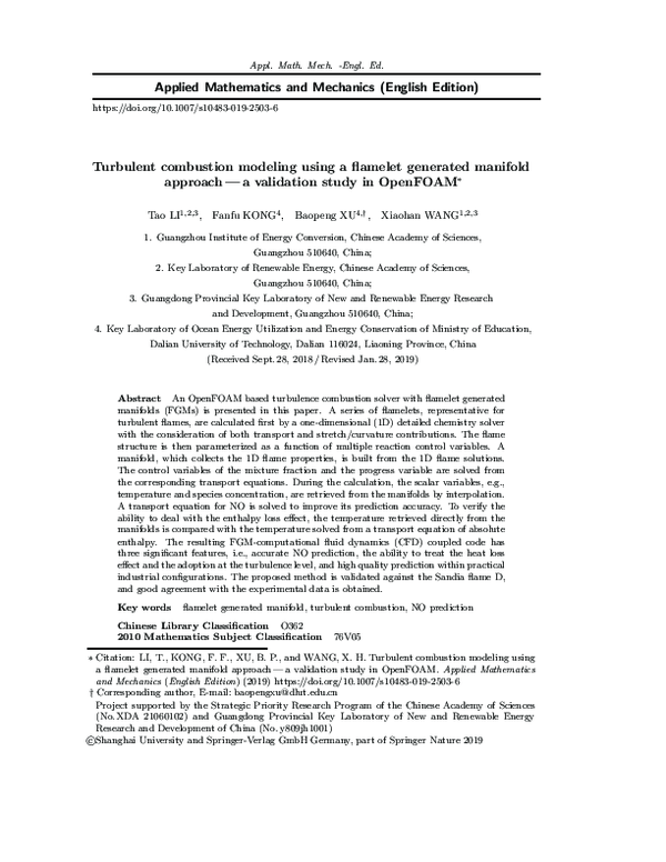 (PDF) Turbulent Combustion Modeling Using Flamelet-Generated Manifolds ...
