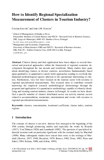 (PDF) How to identify regional specialization measurement of clusters ...