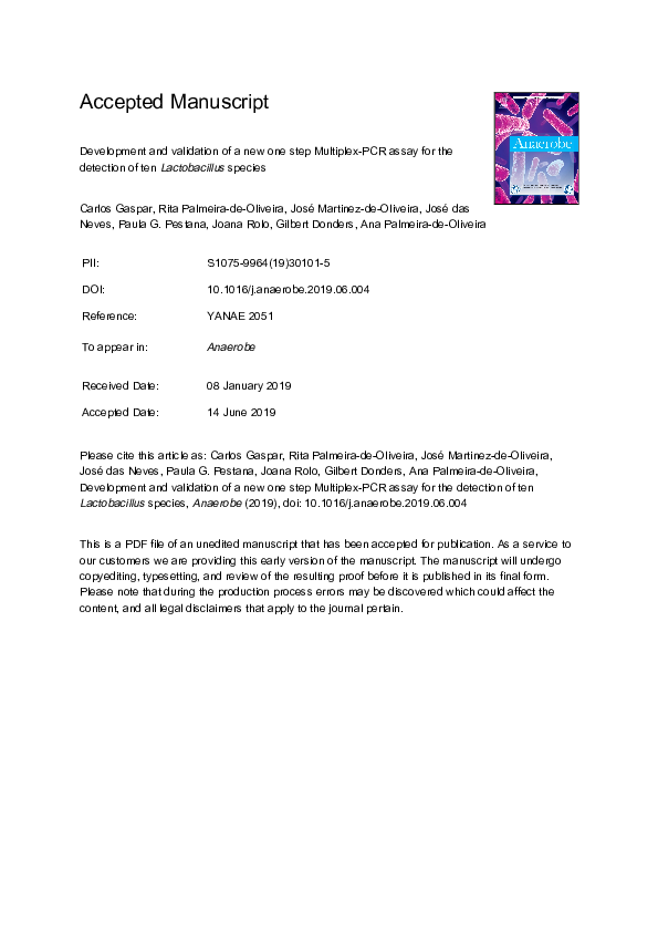 Pdf Development And Validation Of A New One Step Multiplex Pcr Assay For The Detection Of Ten