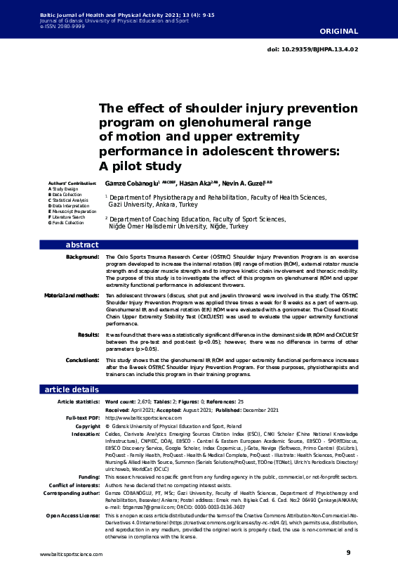 (PDF) The effect of shoulder injury prevention program on glenohumeral ...