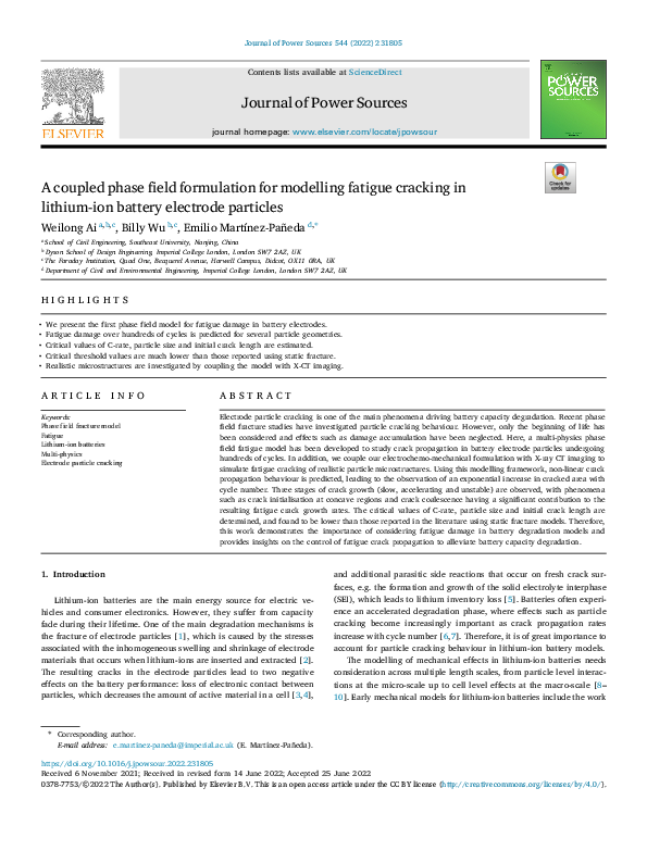 (PDF) A coupled phase field formulation for modelling fatigue cracking ...
