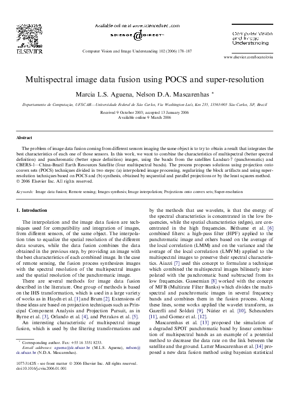 (PDF) Multispectral image data fusion using POCS and super-resolution ...