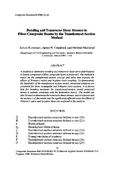 (PDF) Bending and transverse shear stresses in fiber-composite beams by ...