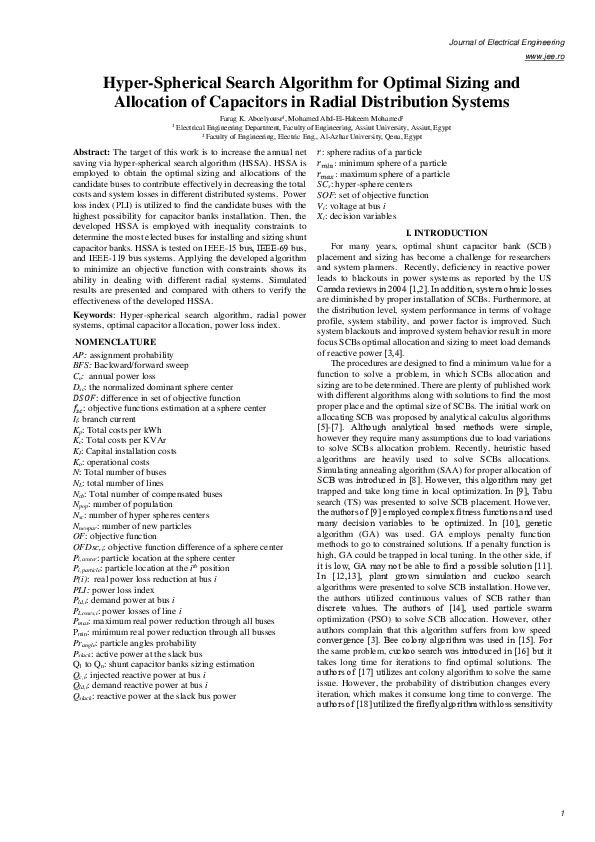 (PDF) Hyper-Spherical Search Algorithm for Optimal Sizing and ...