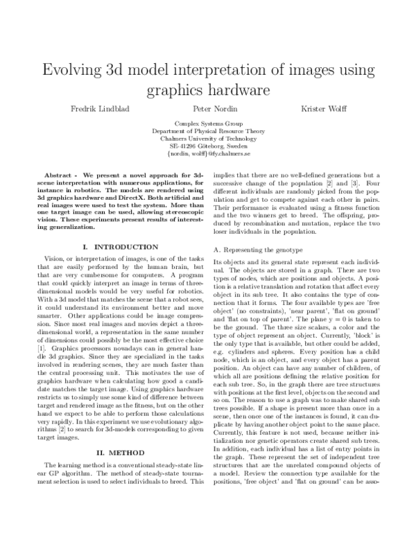 (PDF) Evolving 3D model interpretation of images using graphics hardware | Krister Wolff ...