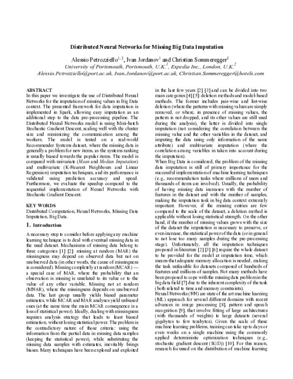 (PDF) Missing Data in Online Travel Industry : A Case Study | Ivan ...