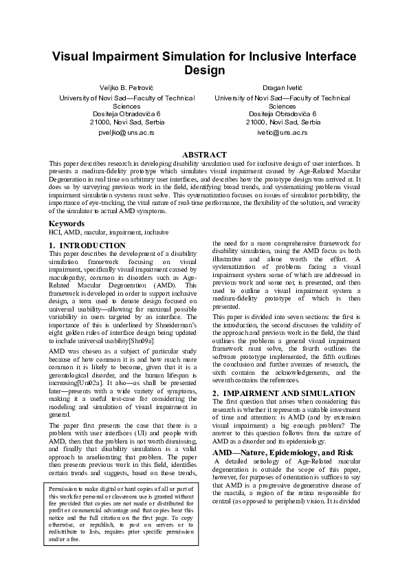 (PDF) Visual impairment simulation for inclusive interface design