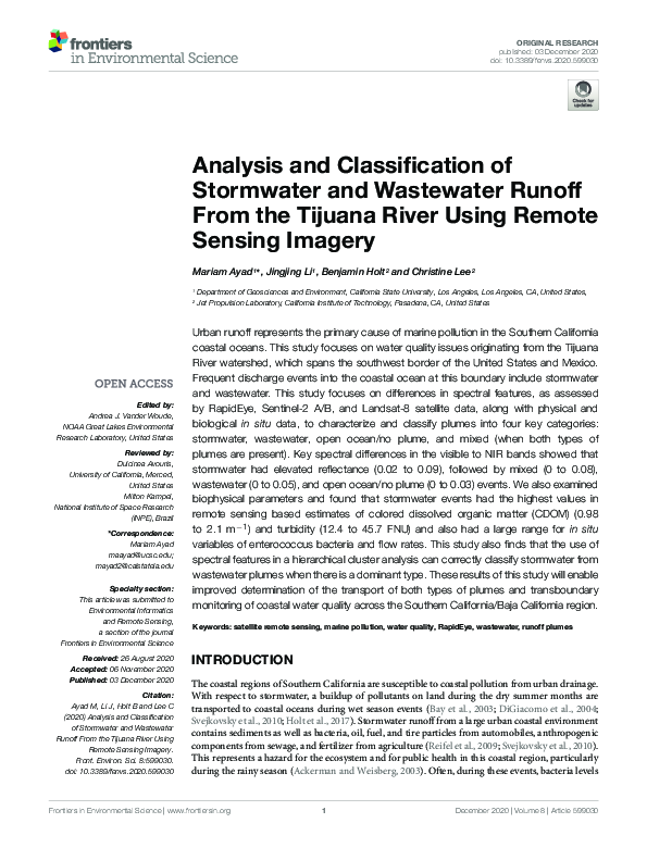 (PDF) Analysis and Classification of Stormwater and Wastewater Runoff ...