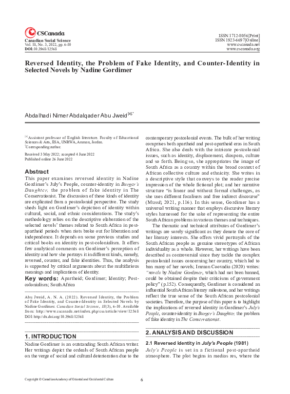 (PDF) Reversed Identity, the Problem of Fake Identity, and Counter ...