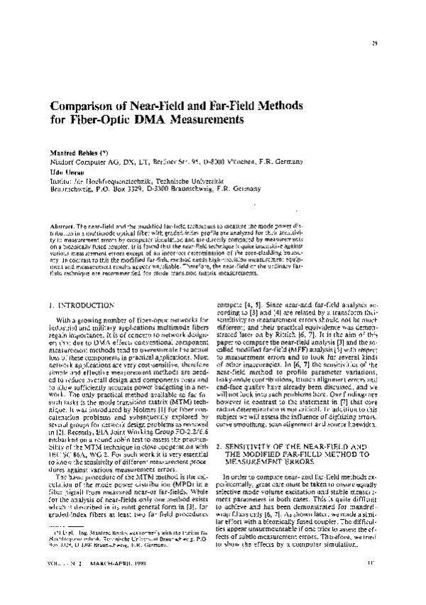 (PDF) Comparison of near-field and far-field methods for fiber-optic DMA measurements