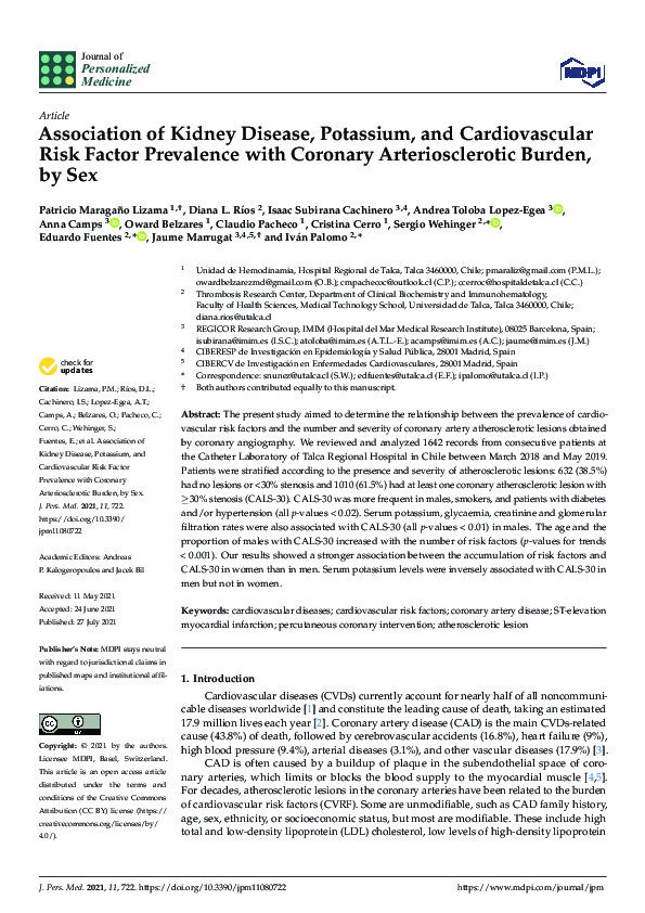 (PDF) Association of Kidney Disease, Potassium, and Cardiovascular Risk Factor Prevalence with ...
