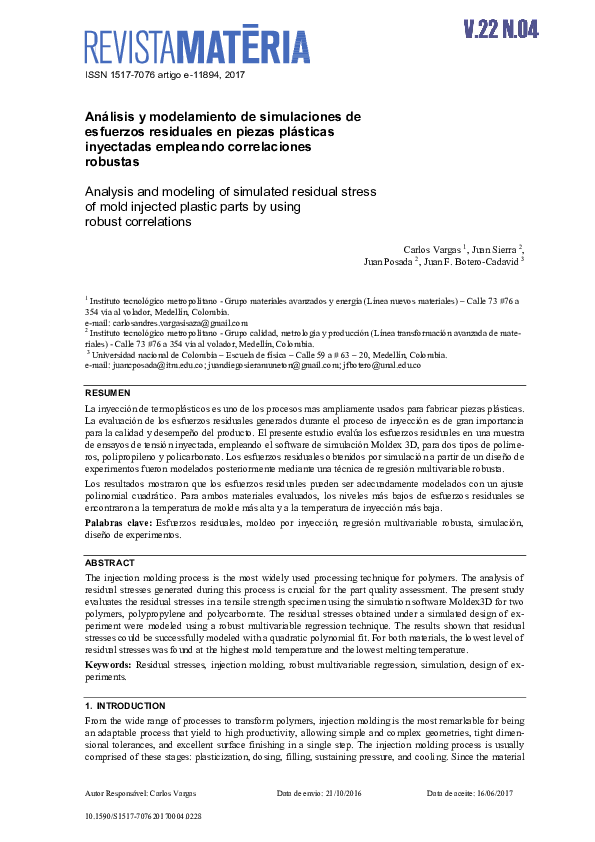 (PDF) Analysis and modeling of simulated residual stress of mold ...