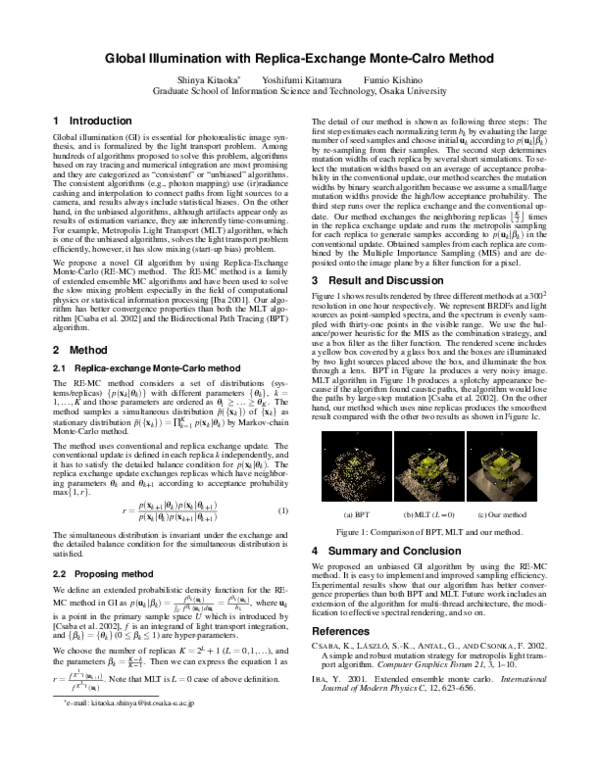 (PDF) Global illumination with replica-exchange Monte-Carlo method | Shinya Kitaoka - Academia.edu