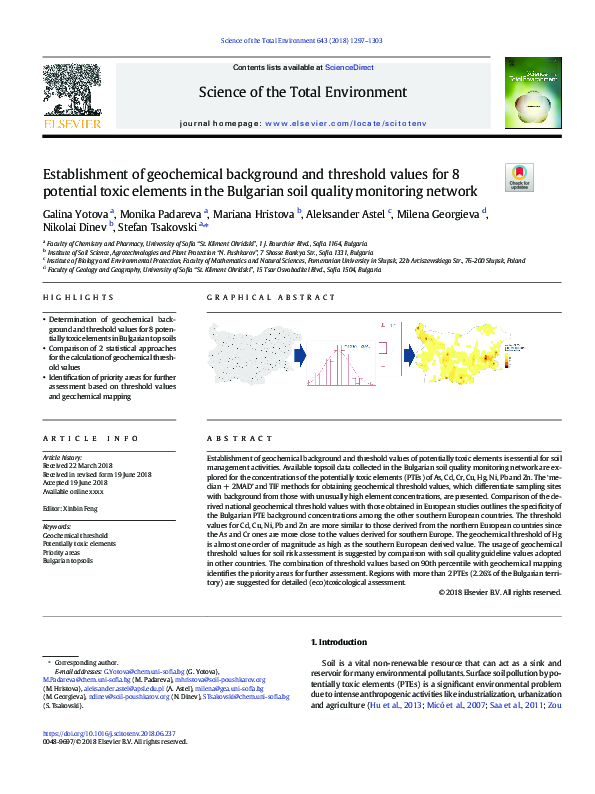 (PDF) Establishment of geochemical background and threshold values for 8 potential toxic ...