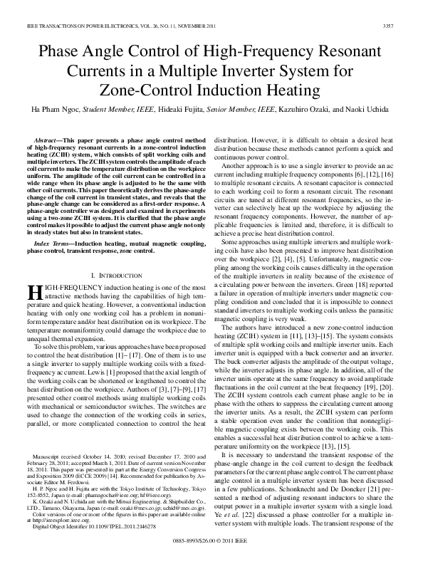 (PDF) Phase Angle Control of High-Frequency Resonant Currents in a ...