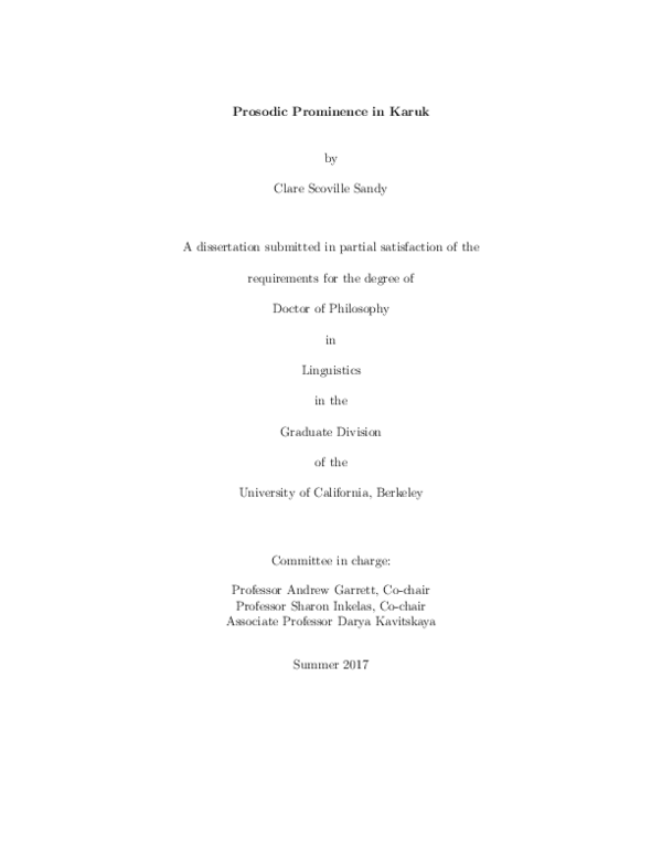 (PDF) Prosodic Prominence in Karuk Language