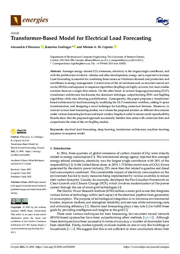 (PDF) Transformer-Based Model for Electrical Load Forecasting