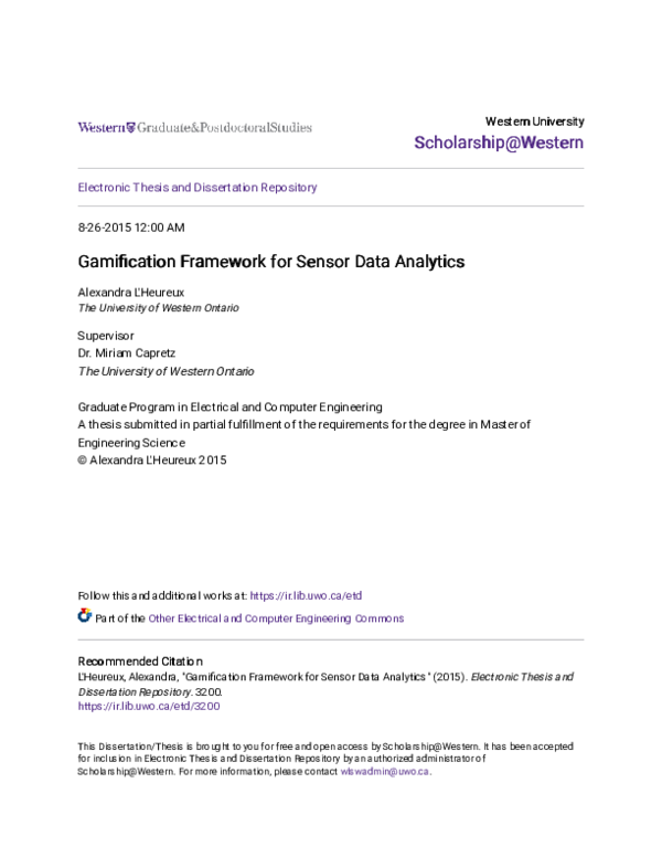 A Gamification Framework for Sensor Data Analytics
