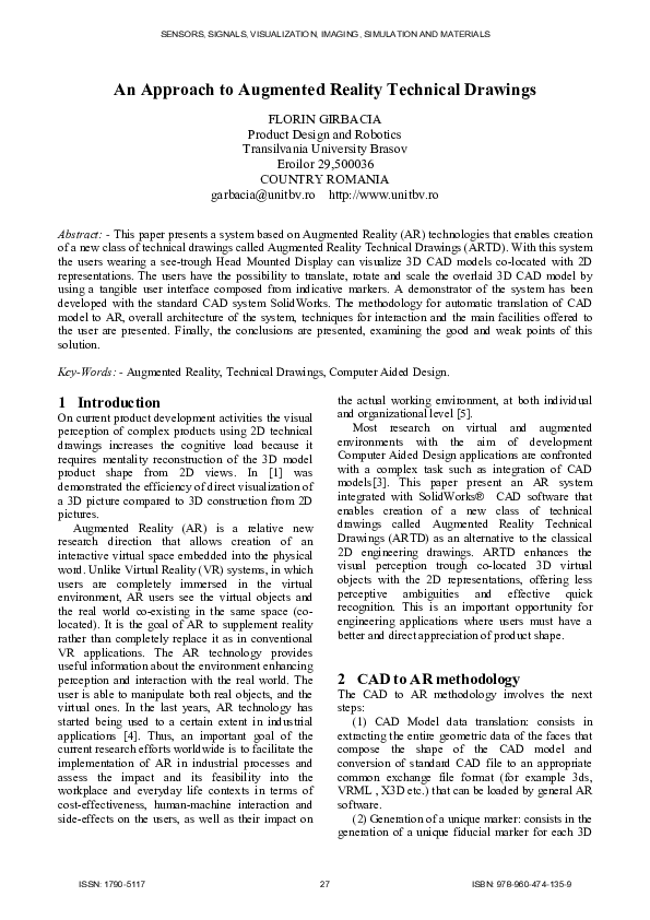 (PDF) An approach to augmented reality technical drawings