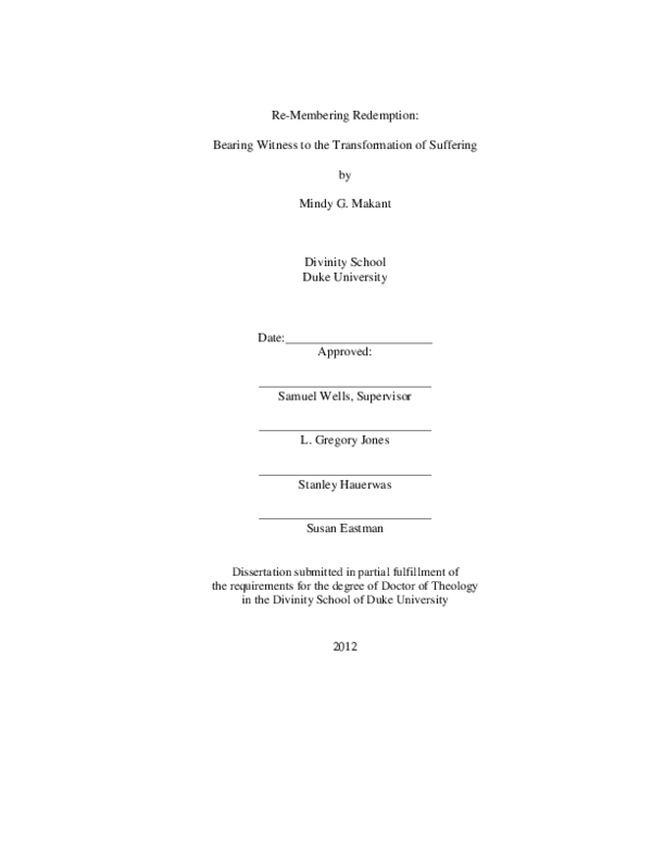 (PDF) Bearing Witness to the Transformation of Suffering by
