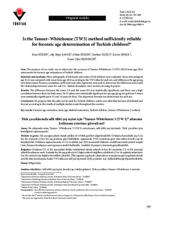 (PDF) Is the Tanner–Whitehouse (TW3) method sufficiently reliable for ...