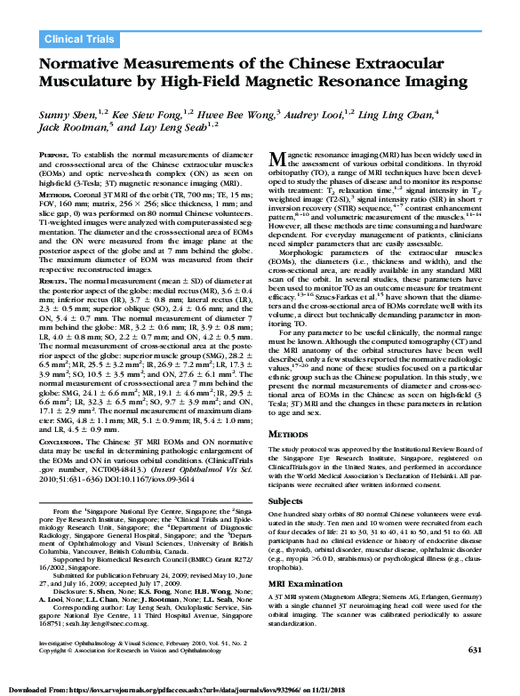 (PDF) Normative Measurements of the Chinese Extraocular Musculature by High-Field Magnetic ...