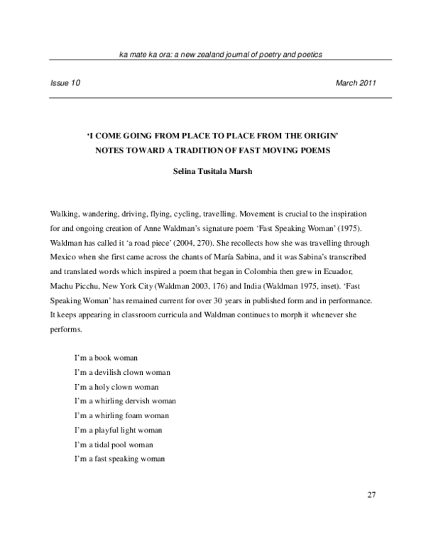 (PDF) I Come Going from Place to Place from the Origin'Notes Toward a ...