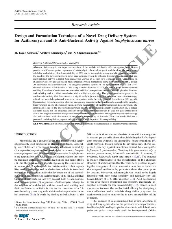 (PDF) Design and Formulation Technique of a Novel Drug Delivery System ...