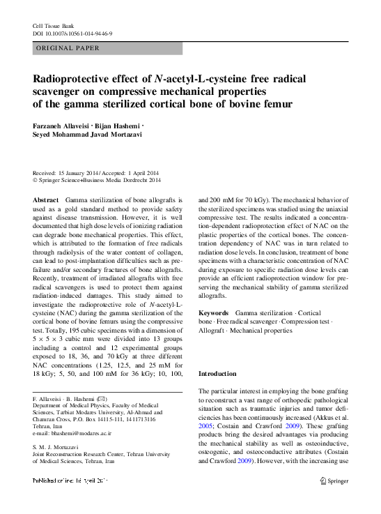 (PDF) Radioprotective effect of N-acetyl-L-cysteine free radical ...