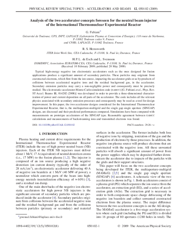 (PDF) Analysis of the two accelerator concepts foreseen for the neutral ...