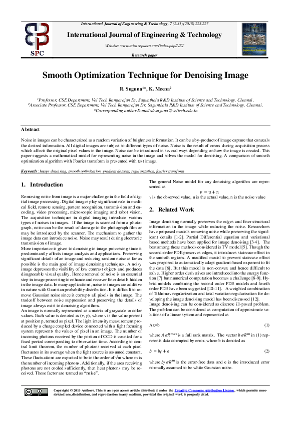 (PDF) Smooth Optimization Technique for Denoising Image