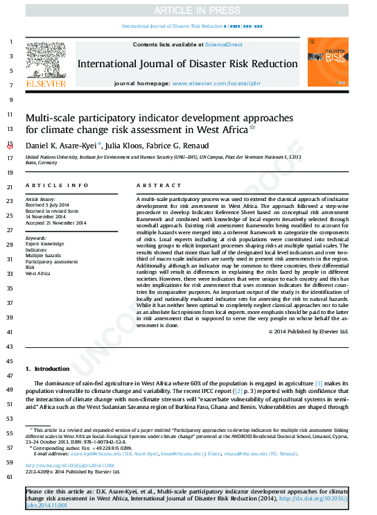 (PDF) Multi-scale participatory indicator development approaches for ...