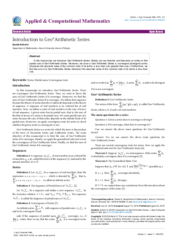 (PDF) Applied & Computational Mathematics (PDF) Applied & Computational Mathematics