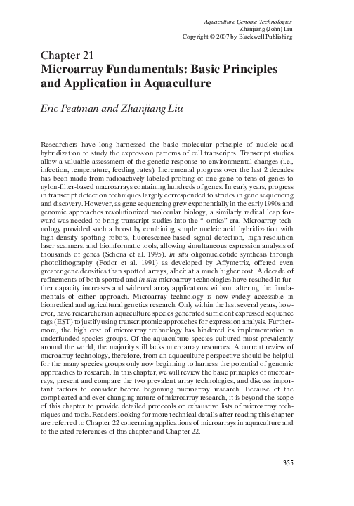 (PDF) Microarray Fundamentals: Basic Principles and Application in ...