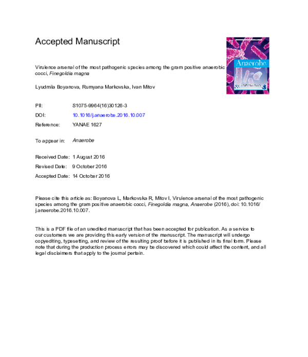 (PDF) Virulence arsenal of the most pathogenic species among the Gram ...