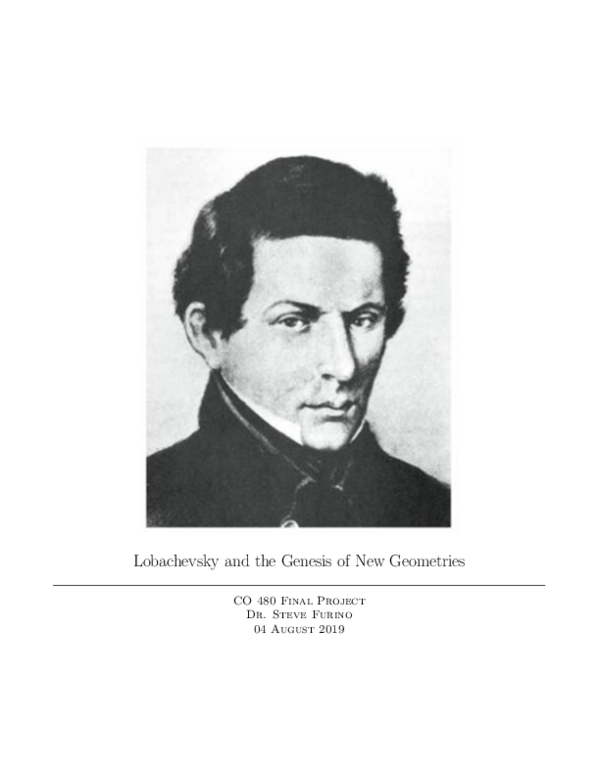 (PDF) Lobachevsky and Non-Euclidean Geometry