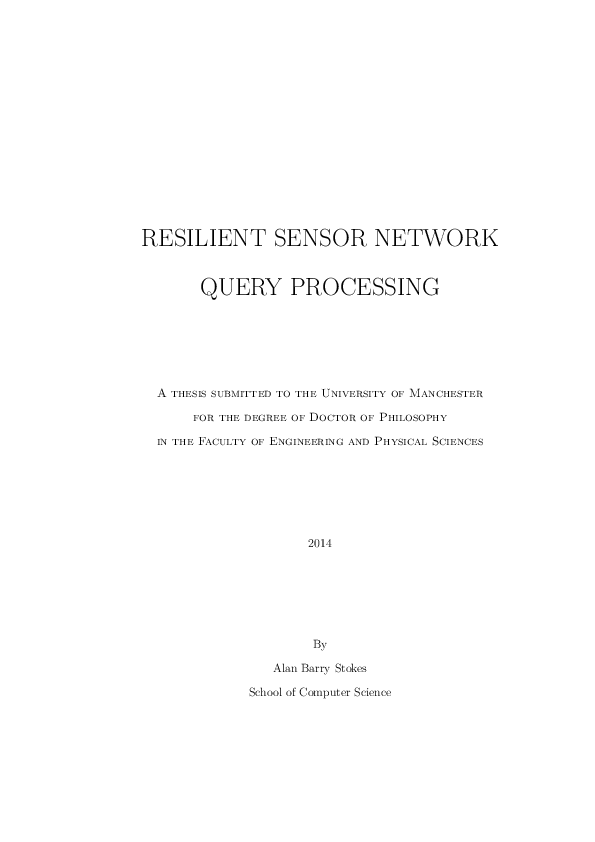 (PDF) Resilient Sensor Network Query Processing