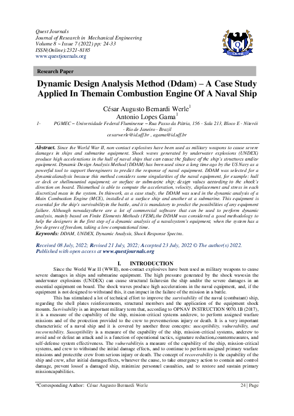 (PDF) Dynamic Design Analysis Method (Ddam) -A Case Study Applied In ...