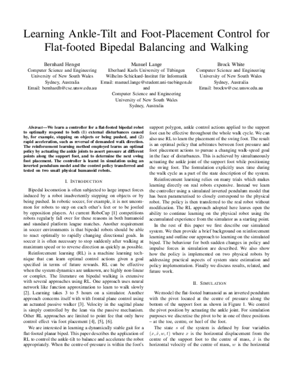 (PDF) Learning ankle-tilt and foot-placement control for flat-footed ...