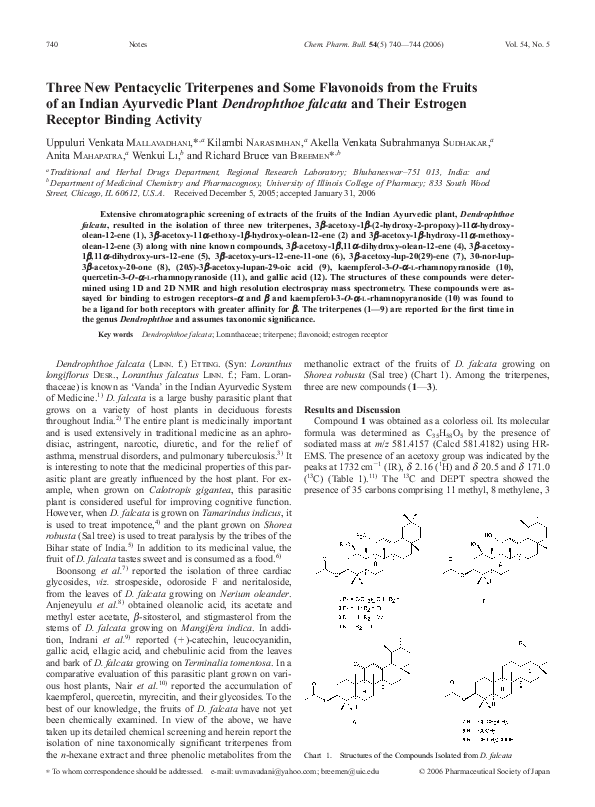 (PDF) Three New Pentacyclic Triterpenes and Some Flavonoids from the ...