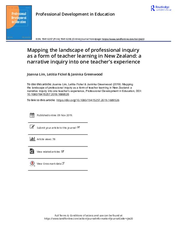 (PDF) Mapping the landscape of professional inquiry as a form of ...
