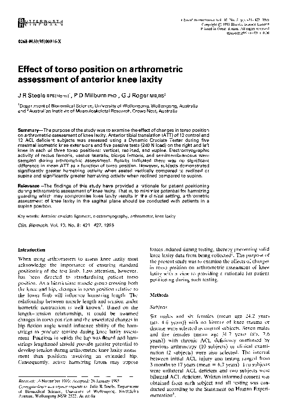 (PDF) Effect of torso position on arthrometric assessment of anterior ...