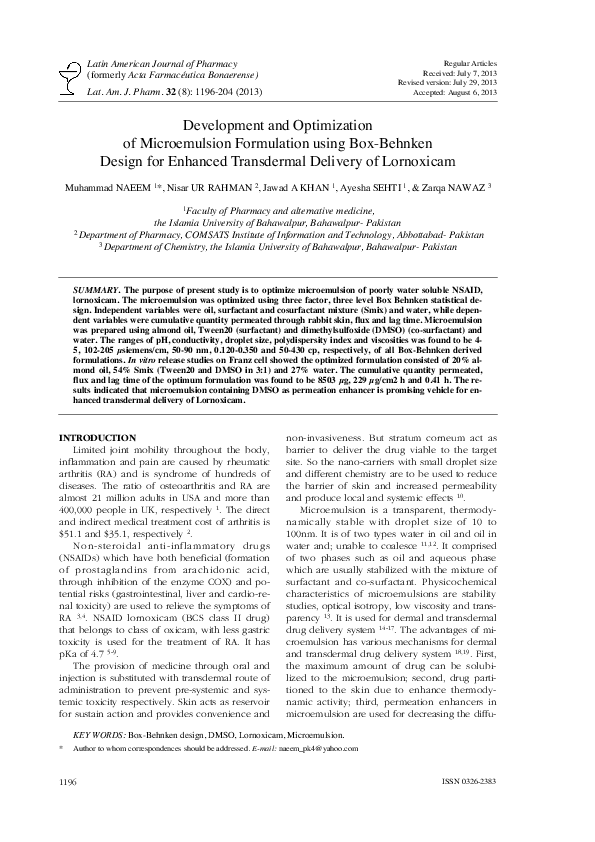 (PDF) Development and Optimization of Microemulsion Formulation using Box-Behnken Design for ...