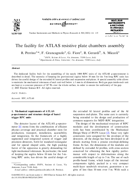 (PDF) The facility for ATLAS resistive plate chambers assembly