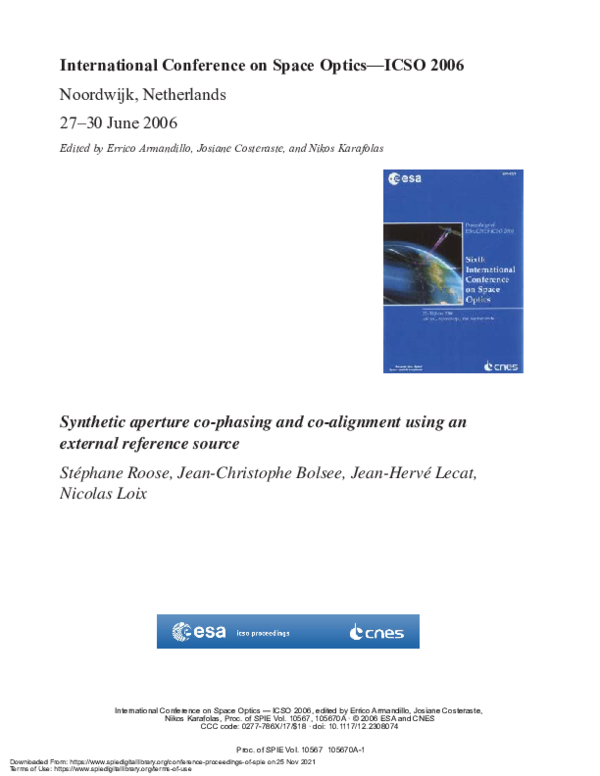 (PDF) Synthetic aperture co-phasing and co-alignment using an external ...
