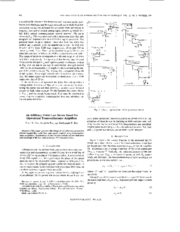 (PDF) Power-Law Device Using Operational Transconductance Amplifiers